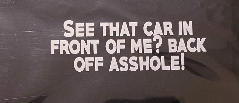 Tailgating Tailgater Road Rage die cut vinyl car decal bumper sticker ...