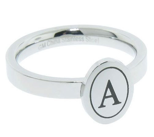 QVC Steel by Design Stainless Steel Set of 2 Crystal Initial Letter ...