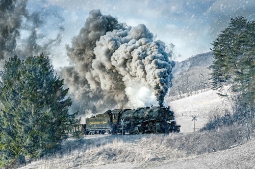 8x12 Photo Chesapeake & Ohio C&O #1309 Western Maryland 2-6-6-2 steam ...