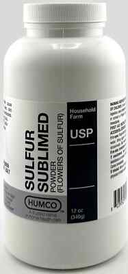 HUMCO SULFUR SUBLIMED POWDER 12OZ (FLOWERS OF SULFUR) | eBay
