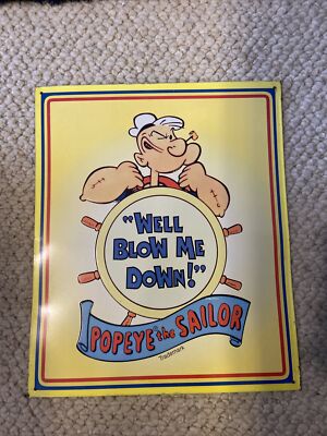 POPEYE THE SAILOR MAN TIN SIGN COMIC CARTOON ( WELL BLOW ME DOWN ) 12 ...