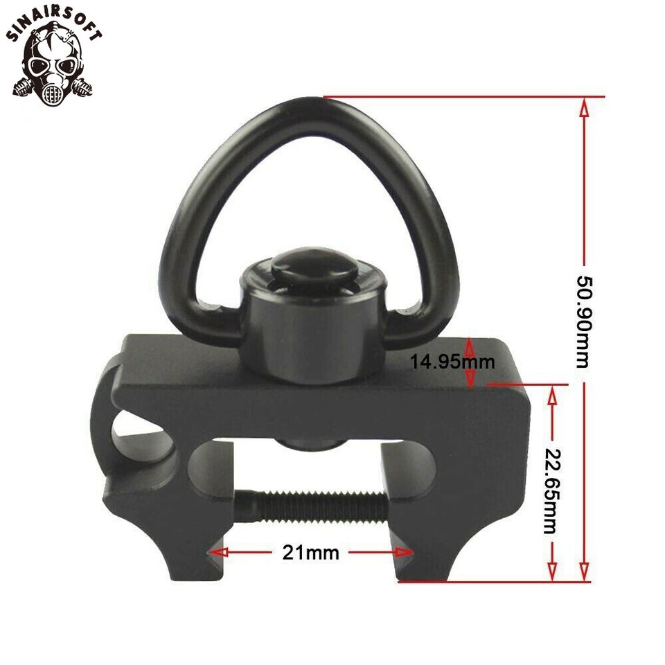 Tactical Quick Detach QD Sling Swivel + Adapter With Picatinny 20 mm ...