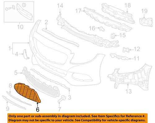 MERCEDES OEM 15-18 C300 Front Bumper Grille Bumper Cover-Outer Grille ...