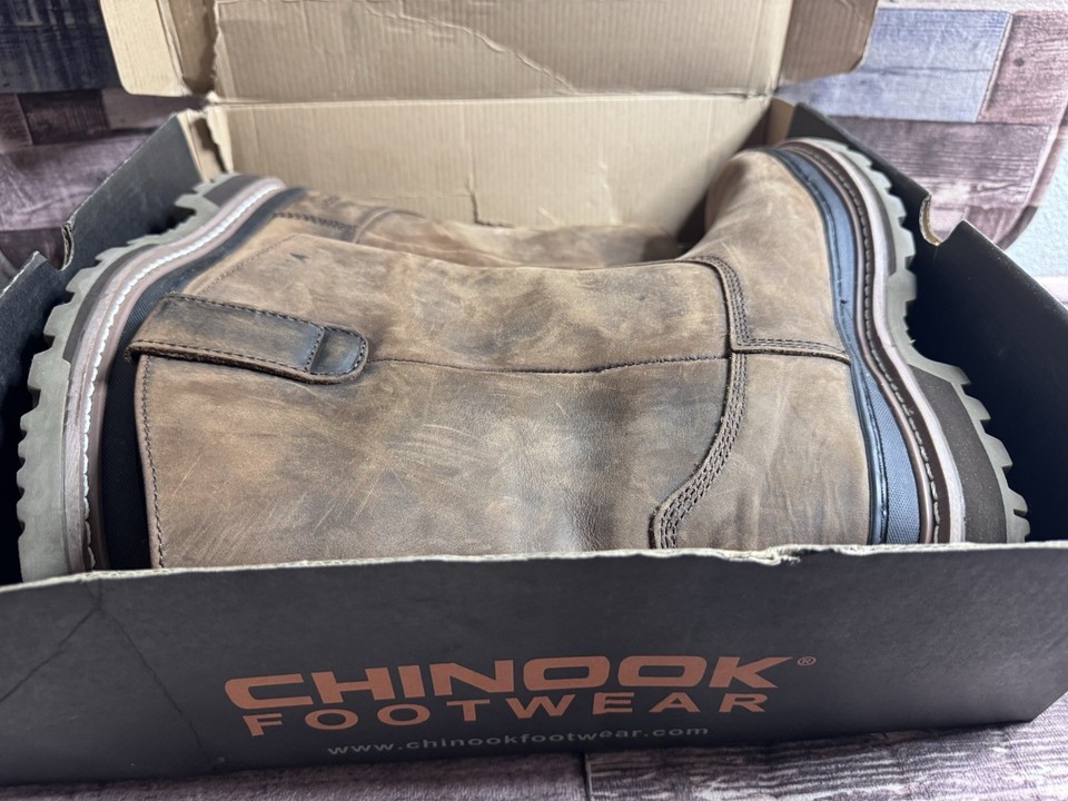 Chinook Rancher Men's 12 Leather Pull On Western Work Boots Work Boots ...