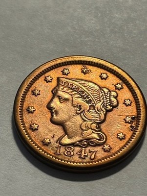 1847 Large Cent/Braided Hair/Dip/VF #14674 | eBay