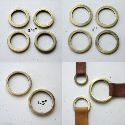 Round D Rings Antique Brass Plated 1.5" 1" 3/4" High Quality Dee | eBay