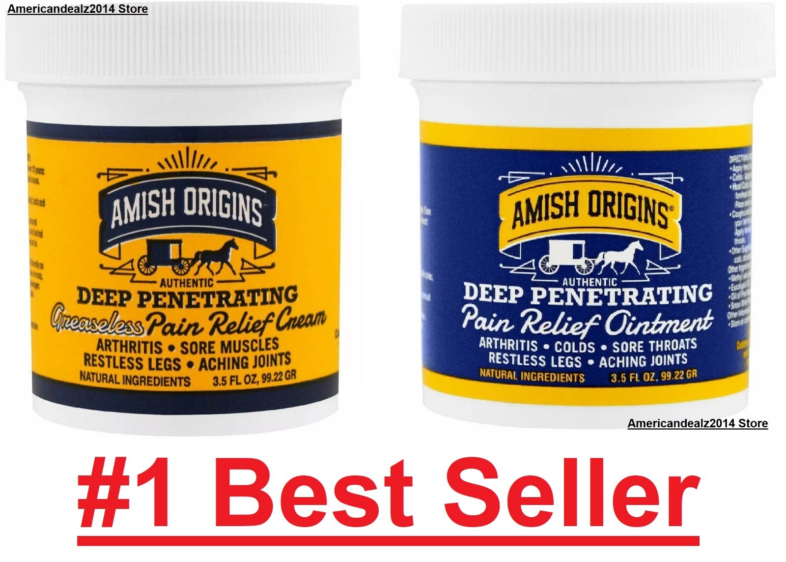 Amish Origins Deep Penetrating Pain Relief Cream or Ointment, 3.5 fl oz ...