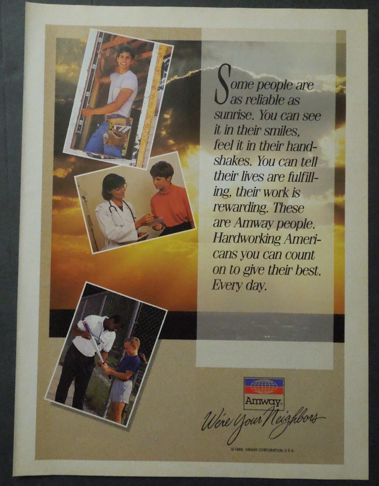 1989 AMWAY CORPORATION Magazine Ad - Hardworking American People | eBay