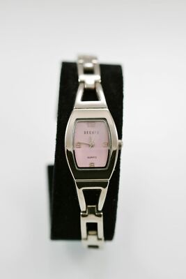 Decade Watch Womens Stainless Steel Silver Water Resistant Battery Pink ...