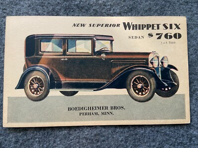 New Superior Whippet Six Sedan - $760 Vintage Car Postcard | eBay