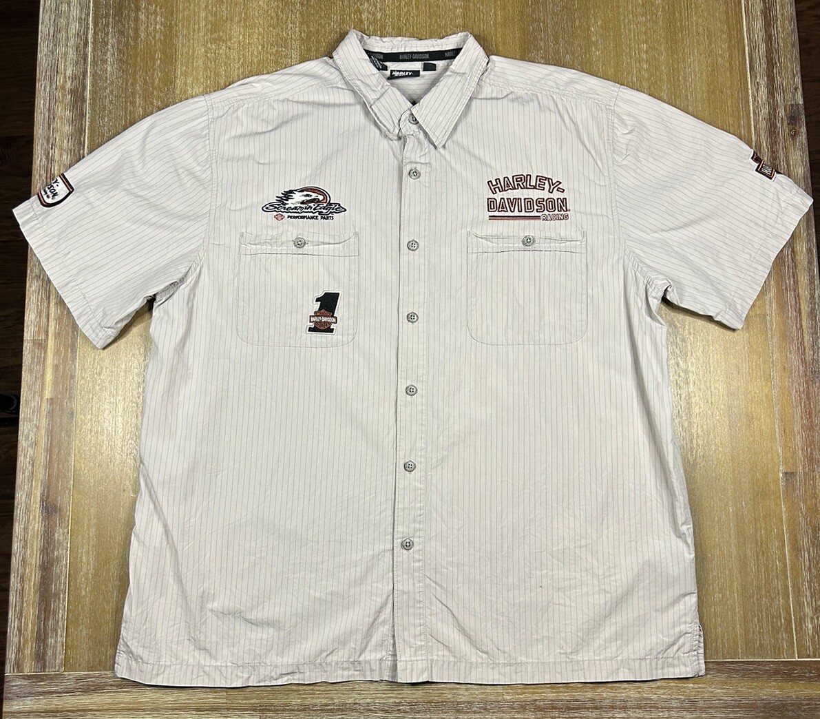 HARLEY DAVIDSON Racing Embroidered Button Screaming E… - Gem