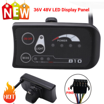 Electric Bike LED Display Control Panel 36V 48V EBike LED Display Meter ...