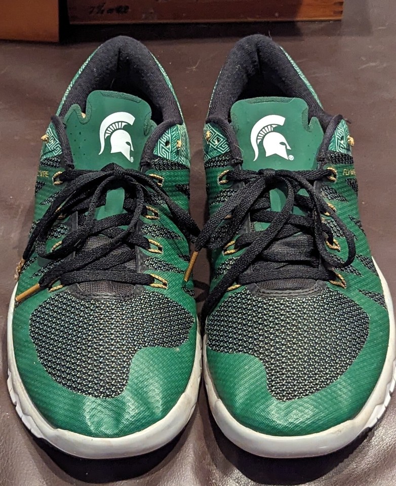 Michigan State University MSU Spartans Nike Free Flywire 5.0 Shoes Size ...