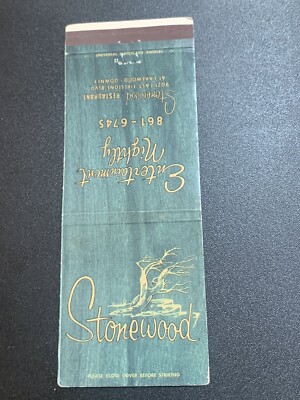 Vintage Colorado Matchbook: “Stonewood - Ed Cosek” Lakewood • Downey | eBay
