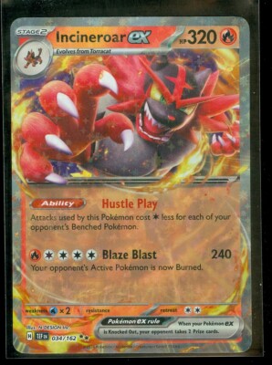 Pokemon INCINEROAR EX 034/162 - Temporal Forces - ULTRA RARE HOLO ...