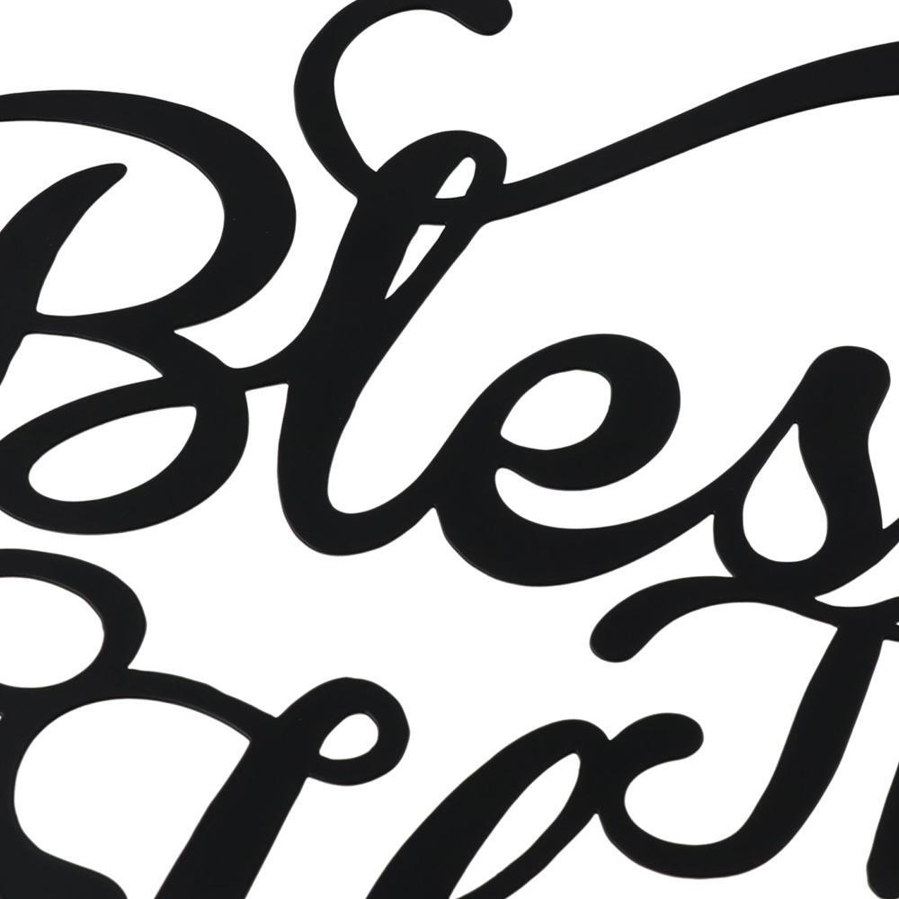 Metal Bless This Home Sign Black Silhouette Letter Wall Decoration ...
