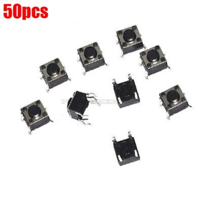 50Pcs Push Button Switch Tact Switch 6X6X4.3MM 4-Pin Dip Tactile Ic New ...