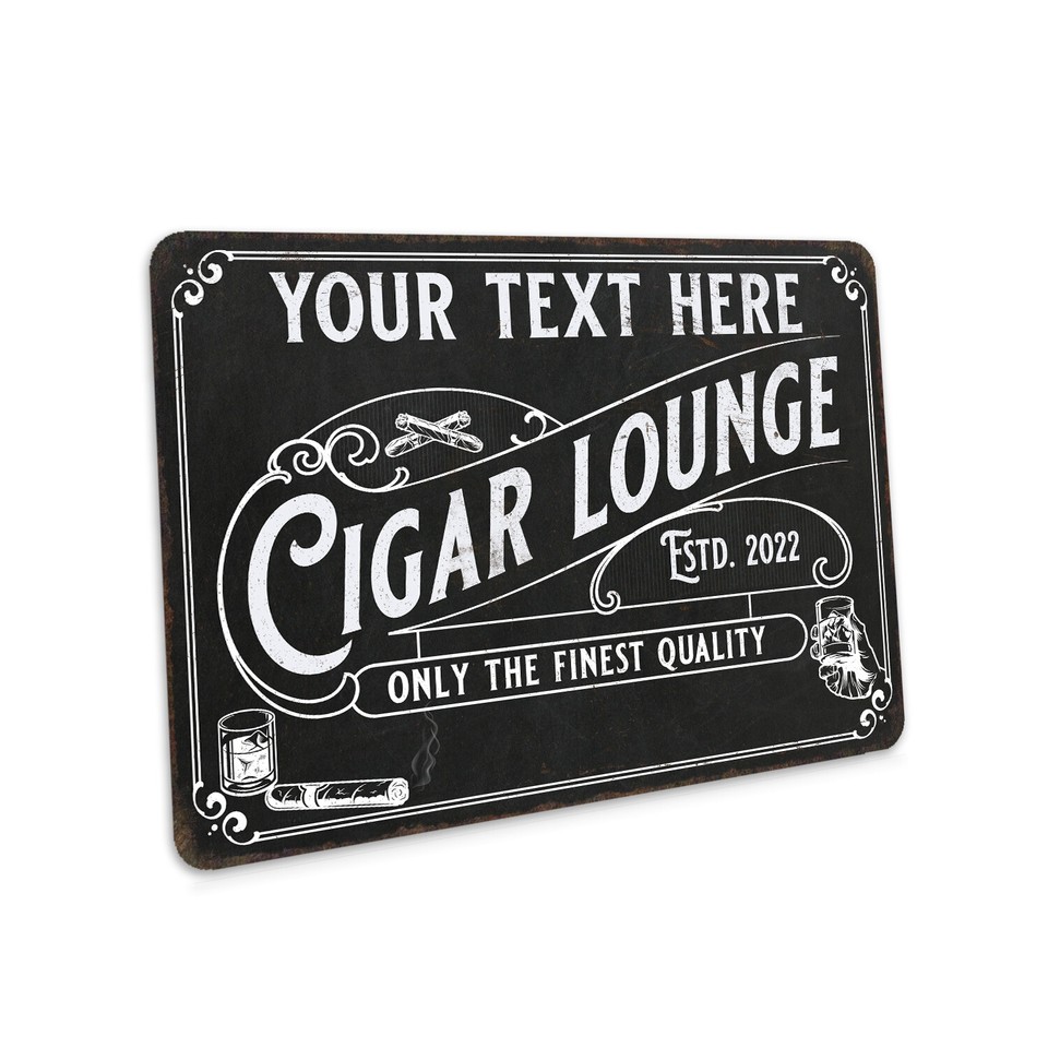 Personalized Cigar Lounge Sign Man Cave Bar Stogie Store Shop Decor ...