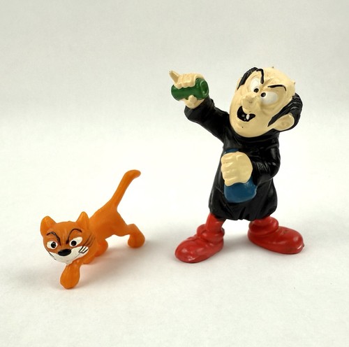 Peyo Smurf Gargamel 1978 & Azrael Smurfs Lot Figures Collectible Very ...
