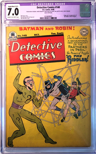 1948 Detective Comics 140 CGC 7.0 Restored. 1st Appearance Riddler ...