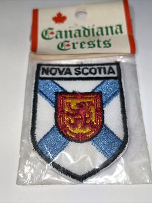 Nova Scotia Canada Flag Crest NOS New Old Stock Vintage Clothing Sew On ...