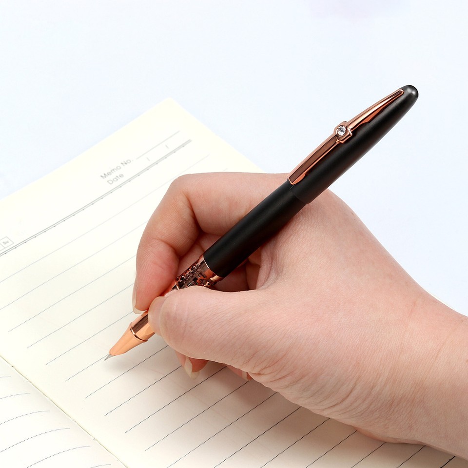 New FPY 3906 Matte Black Screw Fountain Pen Fine Nib 0.5mm Writing Gift ...