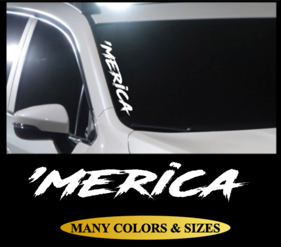 merica 18"-24" Windshield Vinyl Decal Sticker JDM Diesel Truck American ...