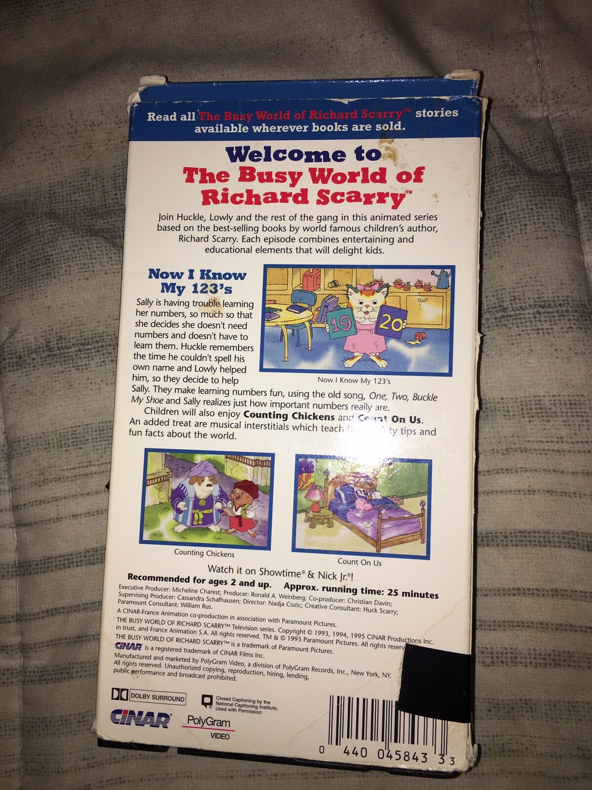 VHS Richard Scarry Now I Know My 123's & 2 Other Stories TESTED HTF ...