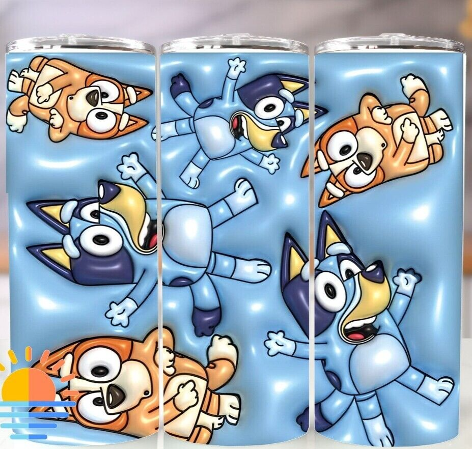 Inflated Cartoon, Inflated 3D Puff Puffy Design 20oz Tumbler Travel Mug ...