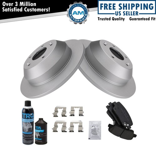 Rear Ceramic Brake Pad & Coated Rotor Kit w/Chemicals for Hyundai SUV ...