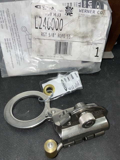 Werner L240000 Stainless Steel Trailing Rope Grab -ships - for sale ...