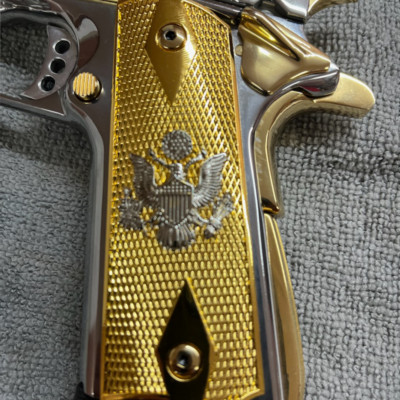 New 1911 Grips - Pistol Grips - 1911 Gun Grips Gold Plated Colt 1911 ...