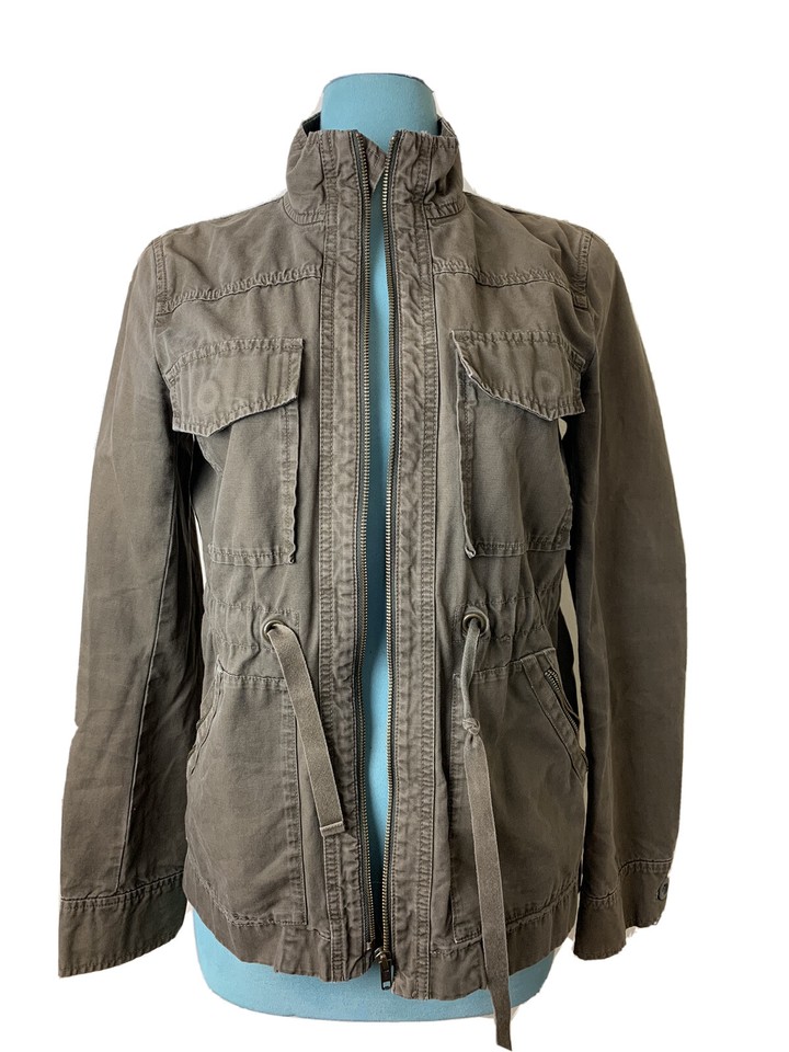 J Crew Cargo Jacket Long Sleeve Size XS Zip Olive Green | eBay