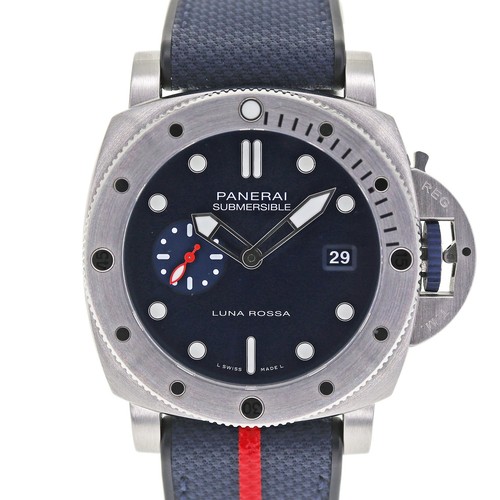 O.Panerai PAM01391 Submersible Quaranta Quattro Luna Rossa Navy Dial # ...