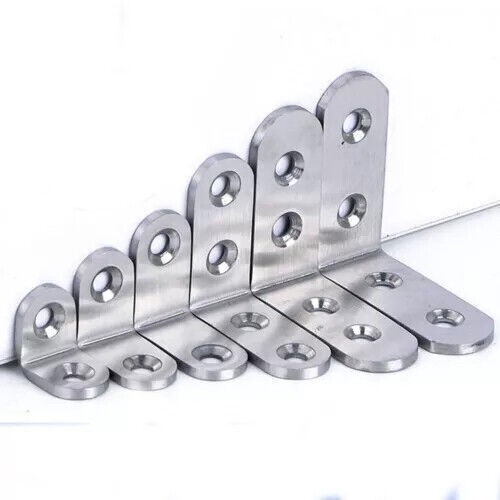 10 x Corner Braces 25mm Brackets Right Angle L shape Stainless Steel ...