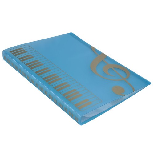 Music Sheet File Paper Documents Storage Folder 40 Pockets Holder (Blue ...