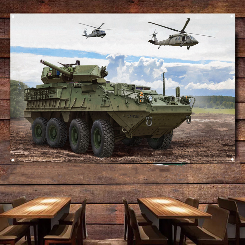 US M1296 infantry fighting vehicle Posters Military Flag Vintage War ...