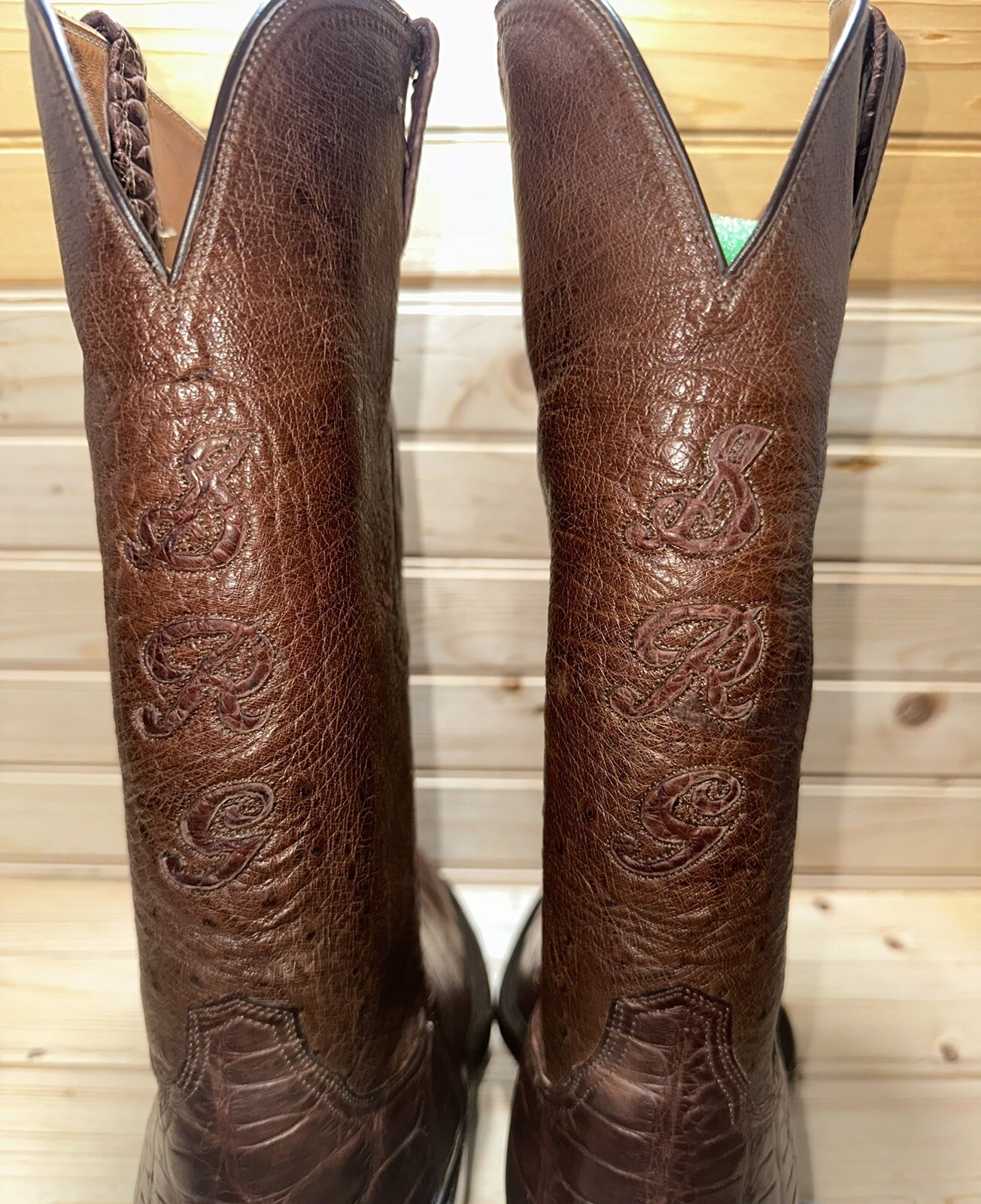 Rare Exotic Custom Giant Gator Cowboy Boots With Ostr… - Gem