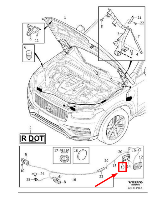 Volvo OEM 2016 Xc90 Hood-handle Bezel 39824845 for sale online | eBay