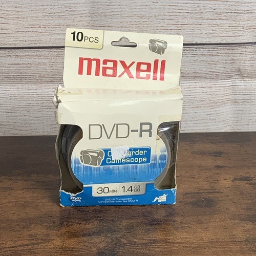Maxell Camcorder DVD-R 10 pack 30 min 1.4 GB DVDs New Open Damaged Box ...