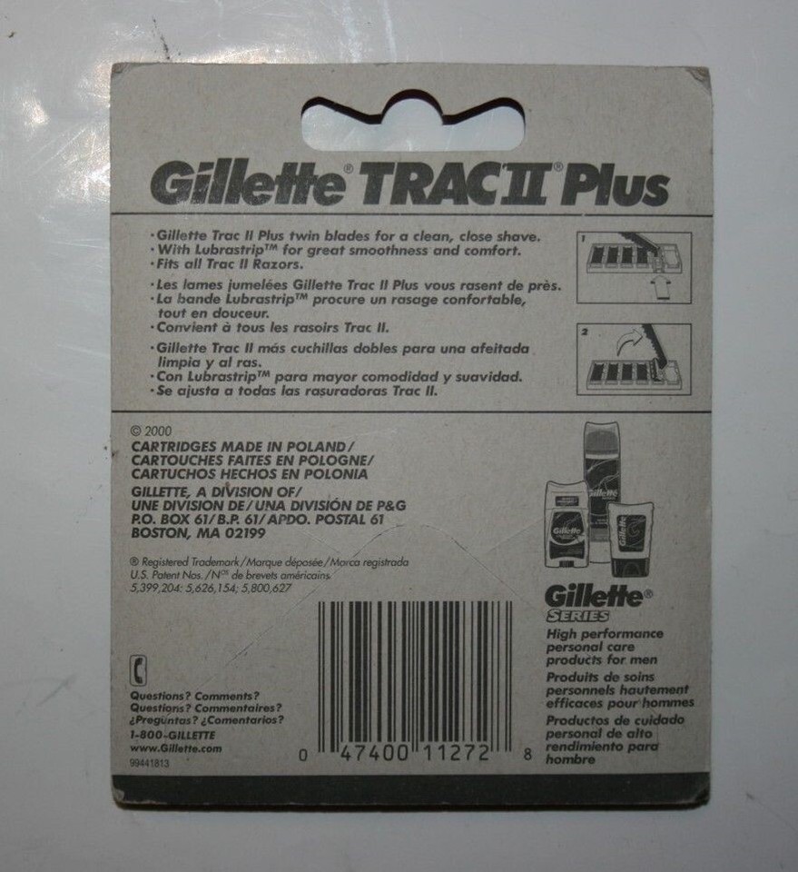 20 Gillette Trac II PLUS cartridges Blades Razor Shaver Refill Original ...