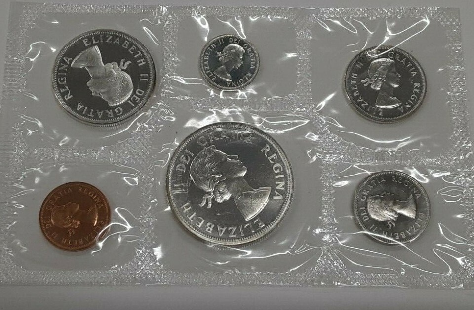 1964 Canada Mint Sets- Proof Like- Uncirculated Coin Set-Original Box ...