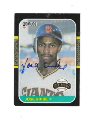 Autographed Signed JOSE URIBE San Francisco Giants 1987 Donruss card ...
