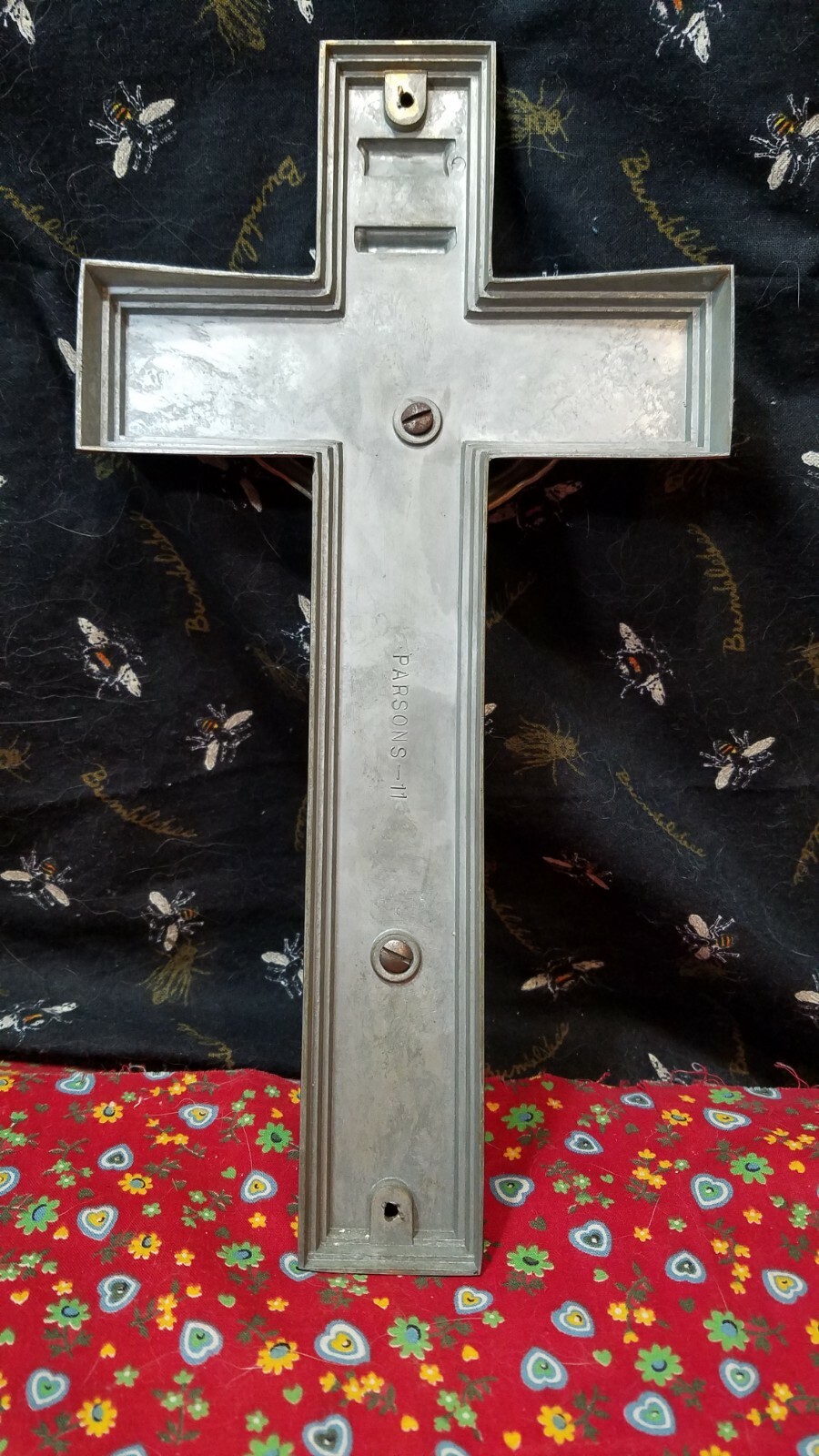 Antique/VTG Casket Funeral Crucifix/Cross Metal JESUS Religious INRI ...