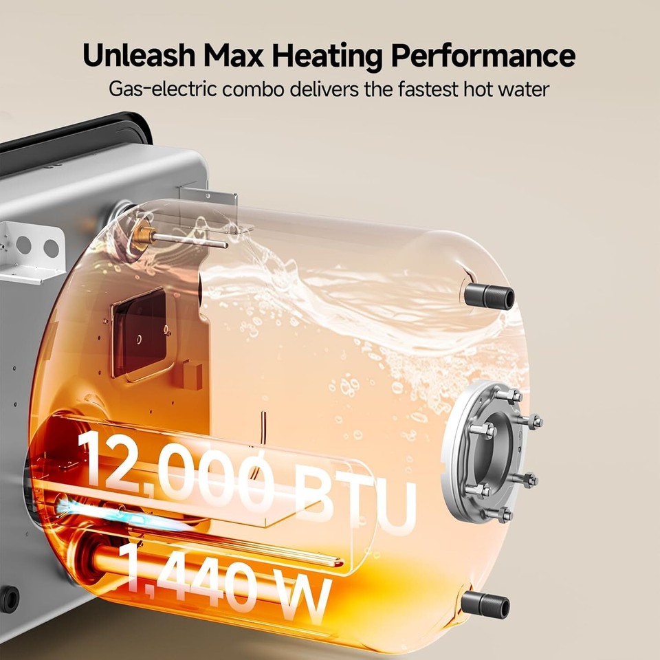 10 Gallon RV Water Heater Propane and Electric with Built-in Magnesium ...