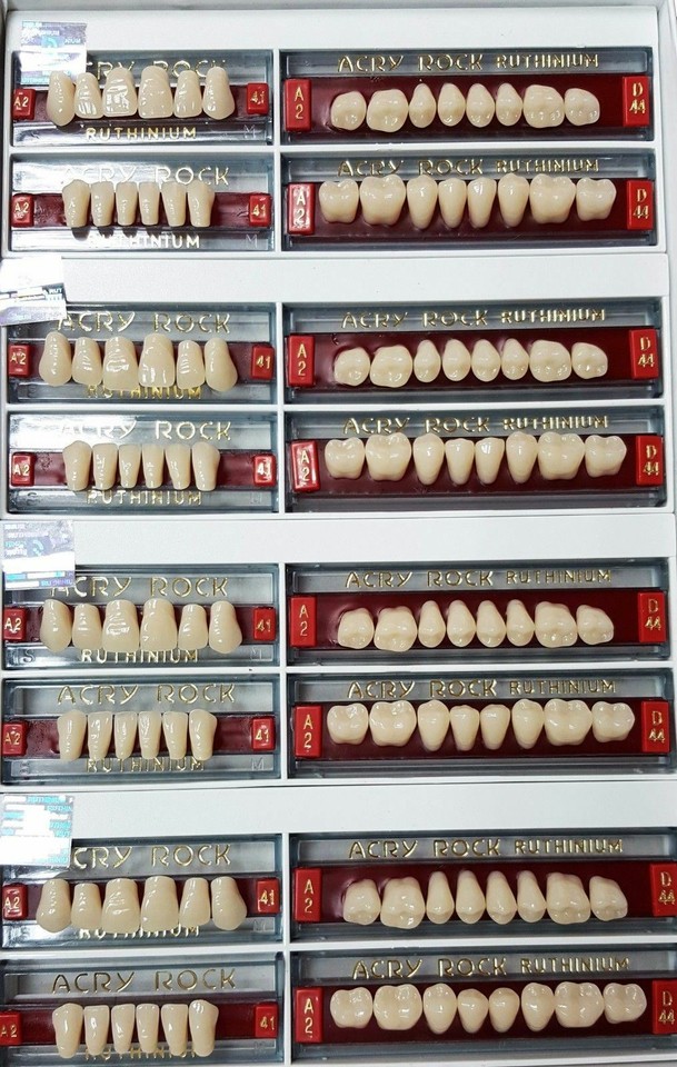 Acrylic Dental Lab Teeth Ruthinium Acryrock 1X 112 Teeth Size 42 A1 | eBay