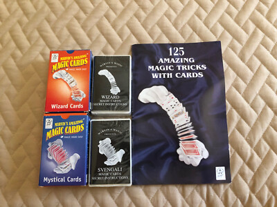 2 Marvin's Magic Magic Cards Wizard & Mystical w/ 125 Amazing Magic ...