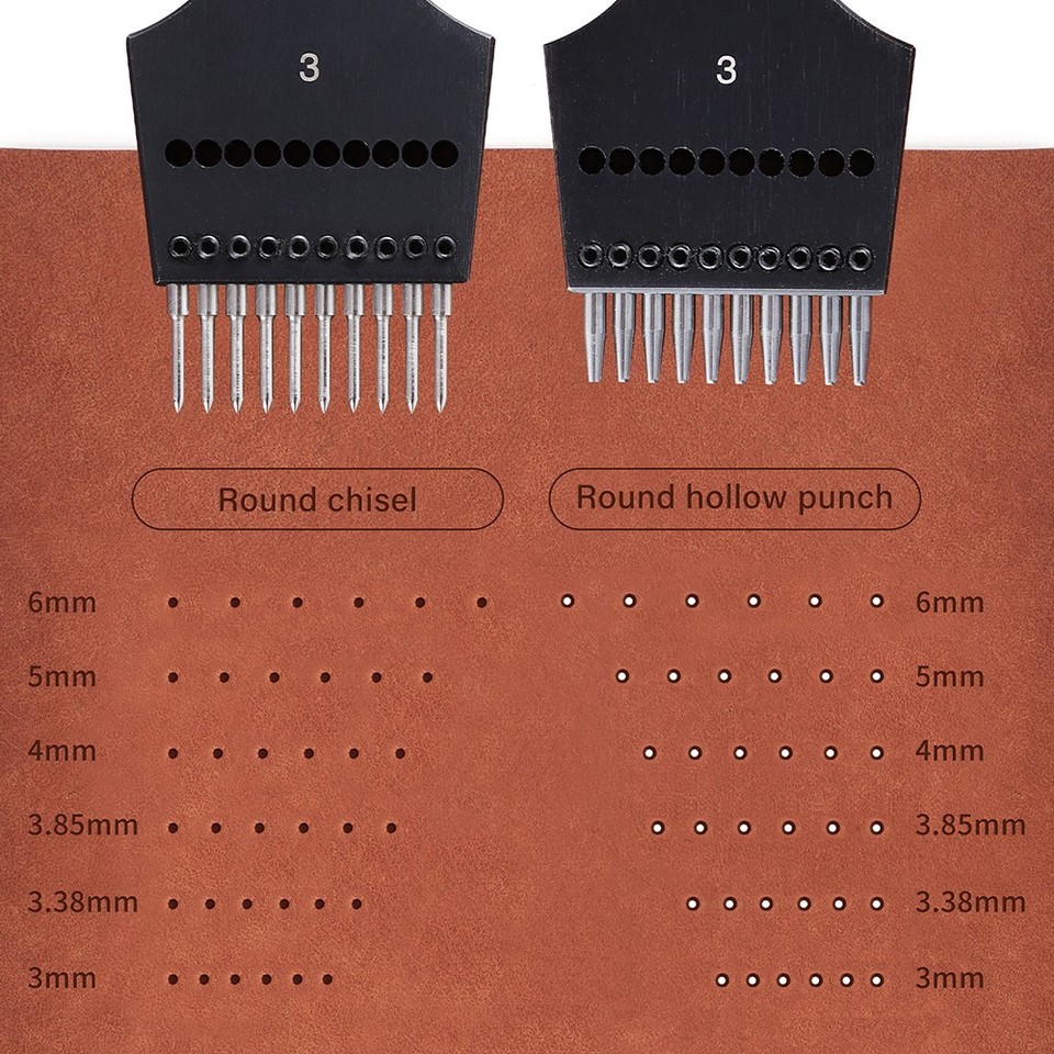 WUTA 4mm Removable Circle Leather Hole Punch Chisel PrickingIron Punche ...