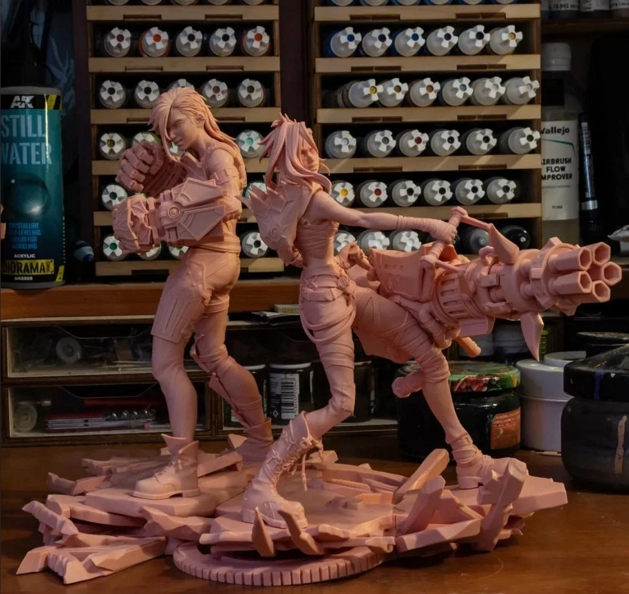 Jinx Vi - Arcane 1/8 DIORAMA Figure Statue Model Kit Unpainted Fan Art ...
