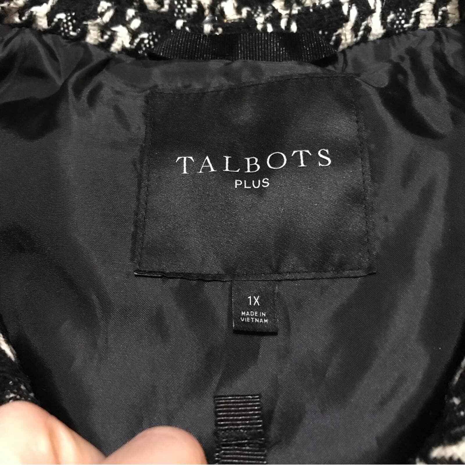 Talbots Plus Tweed Bourke Black White Down Filled Puf… - Gem